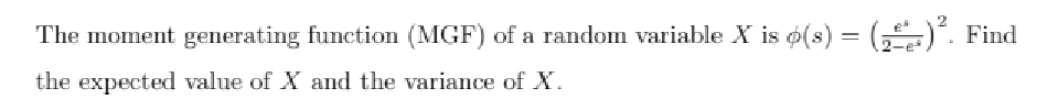 Solved The moment generating function (MGF) of a random | Chegg.com