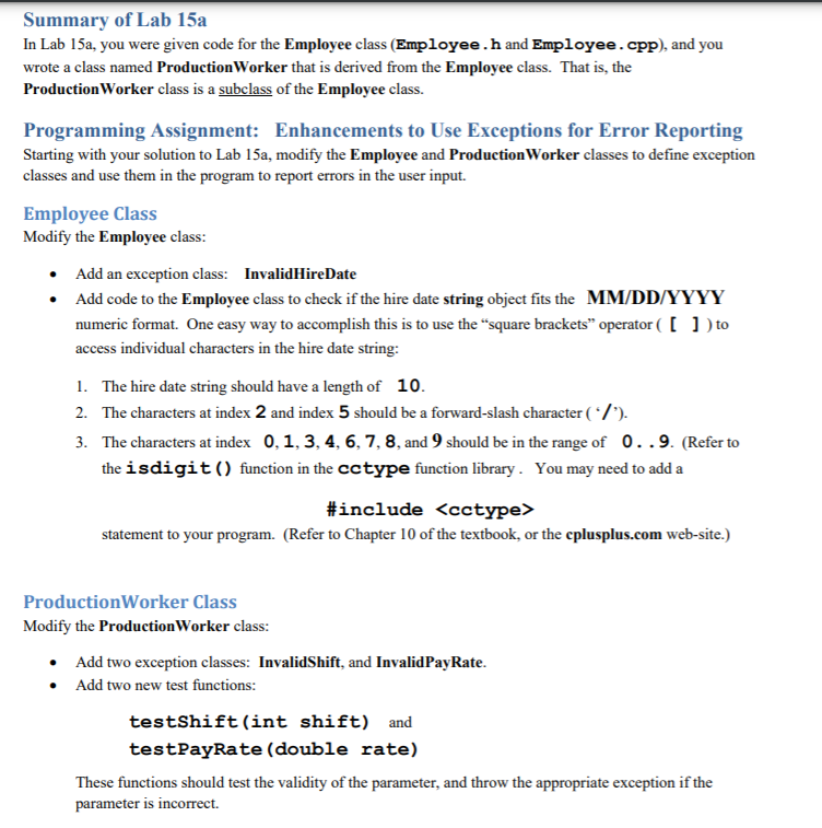 Solved Summary of Lab 15a In Lab 15a, you were given code | Chegg.com