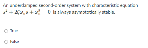 Solved An underdamped second-order system with | Chegg.com