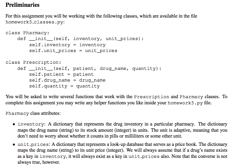 Solved Preliminaries For this assignment you will be working | Chegg.com