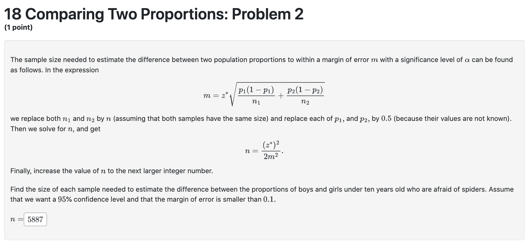 Solved 18 Comparing Two Proportions: Problem 2 (1 point) The | Chegg.com