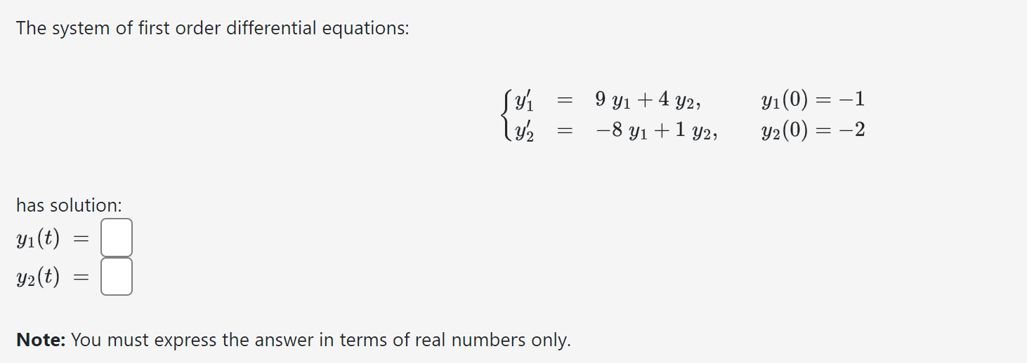 Solved The system of first order differential equations: | Chegg.com