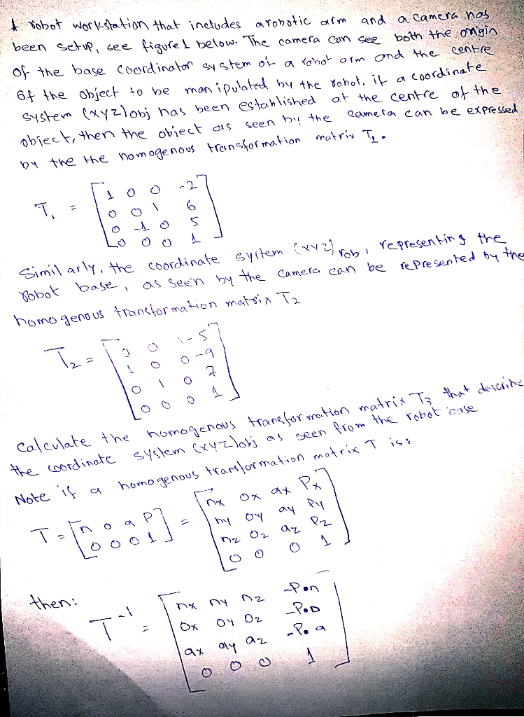 coordinate & robot workstation that includes a | Chegg.com