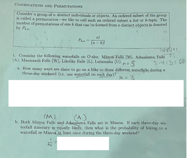 Solved Consider a group of n distinct individuals or | Chegg.com