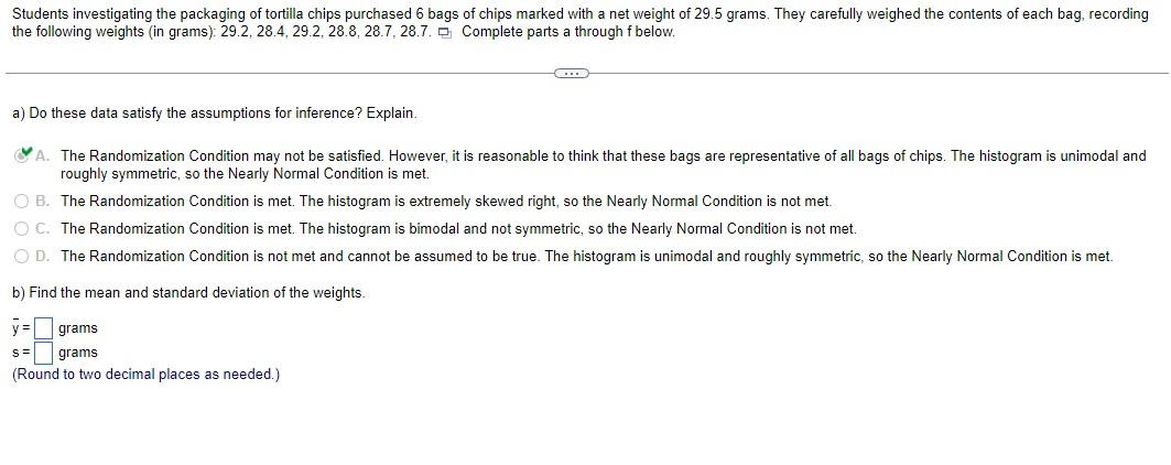 Solved Students investigating the packaging of tortilla | Chegg.com