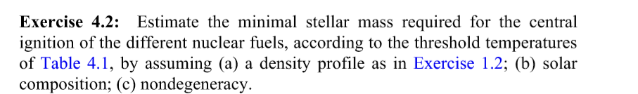 Exercise 4.2: Estimate the minimal stellar mass | Chegg.com