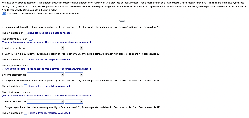Solved Drop down menus are greater than/less than/equal to, | Chegg.com