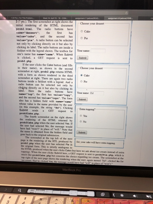 Week 14 5 Pts Problem 2 7 Pts First Screenshot Right Shows Initial ...