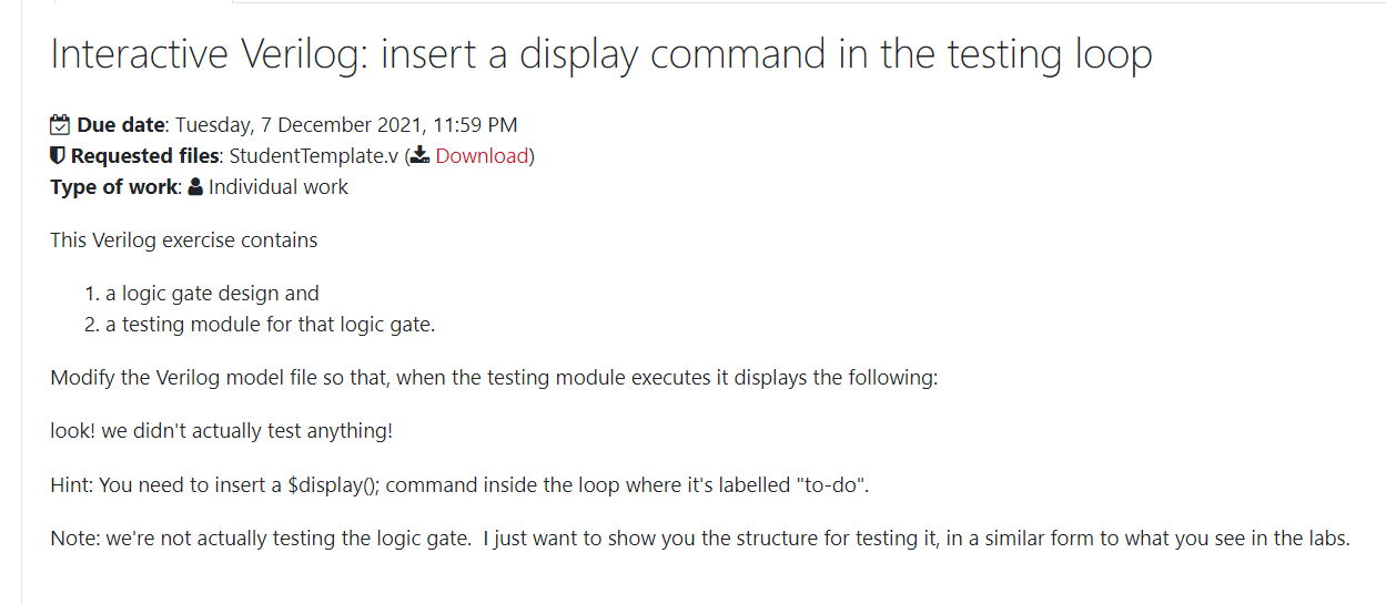 Interactive Verilog Insert A Display Command In The 5940