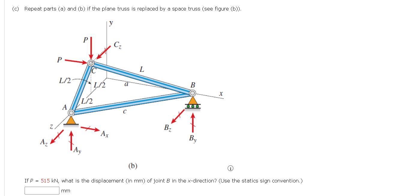 Solved The three-bar truss ABC shown in figure (a) has a | Chegg.com