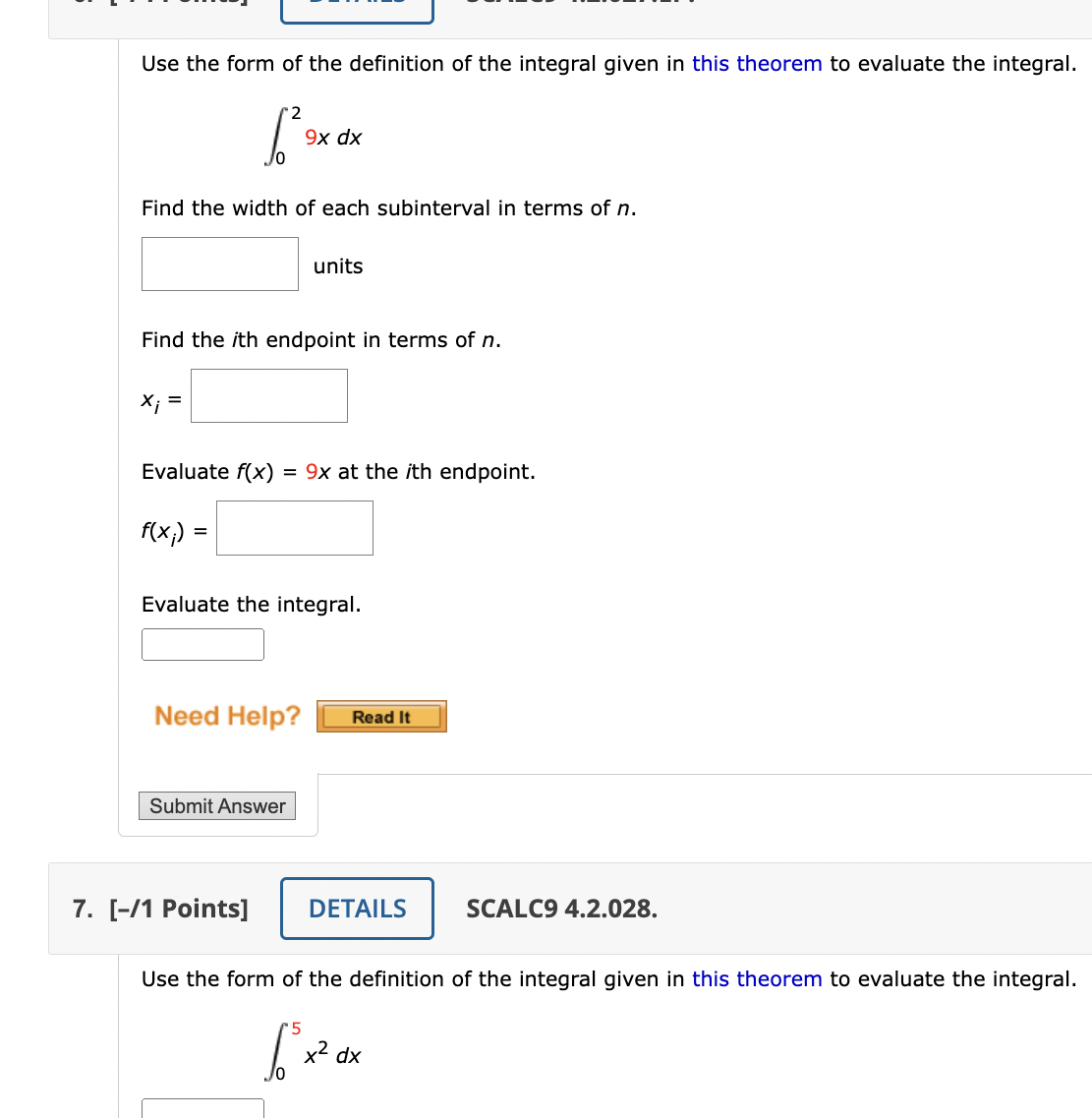 Solved Use the form of the definition of the integral given | Chegg.com