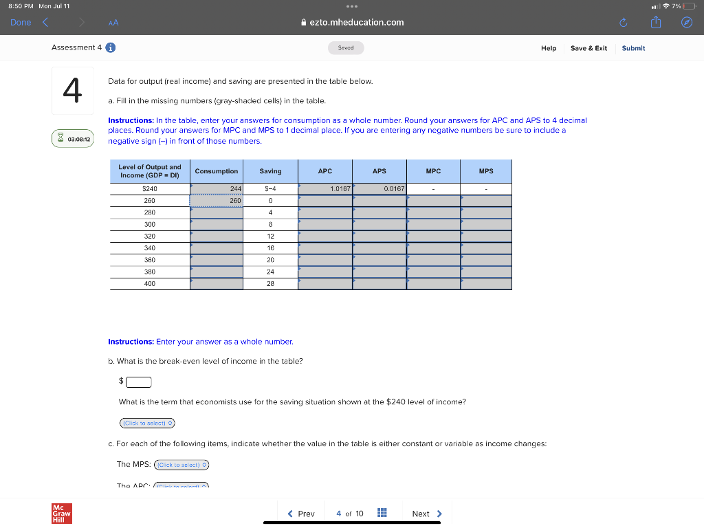 Solved Data for output (real income) and saving are | Chegg.com
