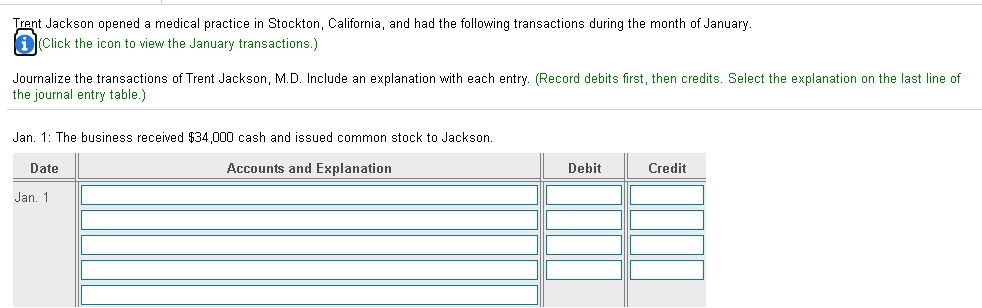 Solved More Info X Jan. 1 The business received $34,000 cash | Chegg.com