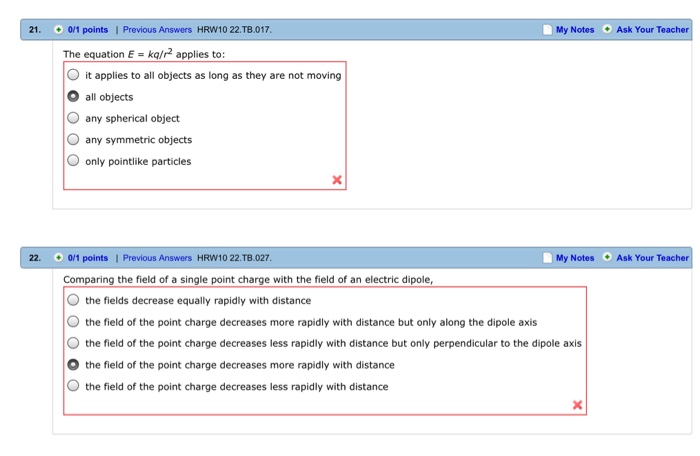 Solved: The Equation E = Kq/r^2 Applies To: It Applies To ... | Chegg.com