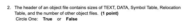 Solved The Header Of An Object File Contains Sizes Of Text 0605