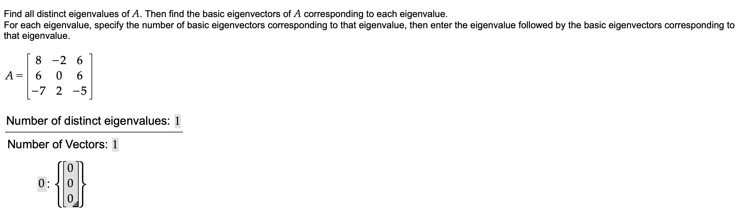 Solved Find all distinct eigenvalues of A. Then find the | Chegg.com