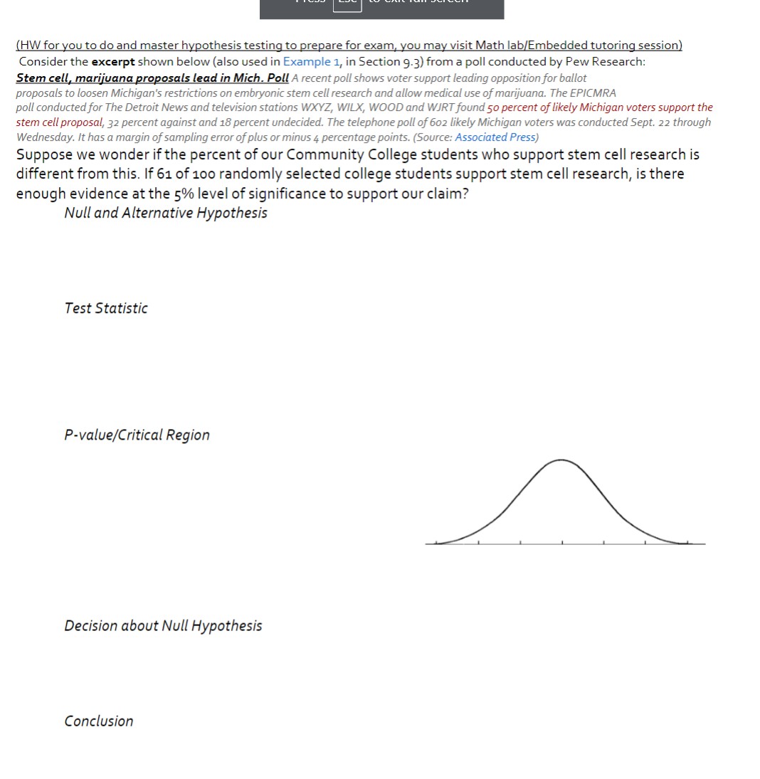 Solved Hw For You To Do And Master Hypothesis Testing To