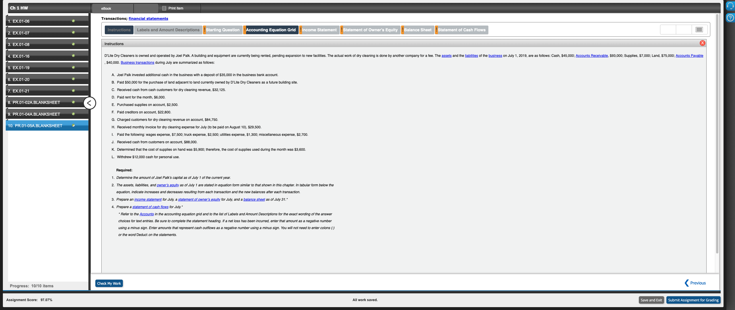 Solved D’Lite Dry Cleaners is owned and operated by Joel | Chegg.com
