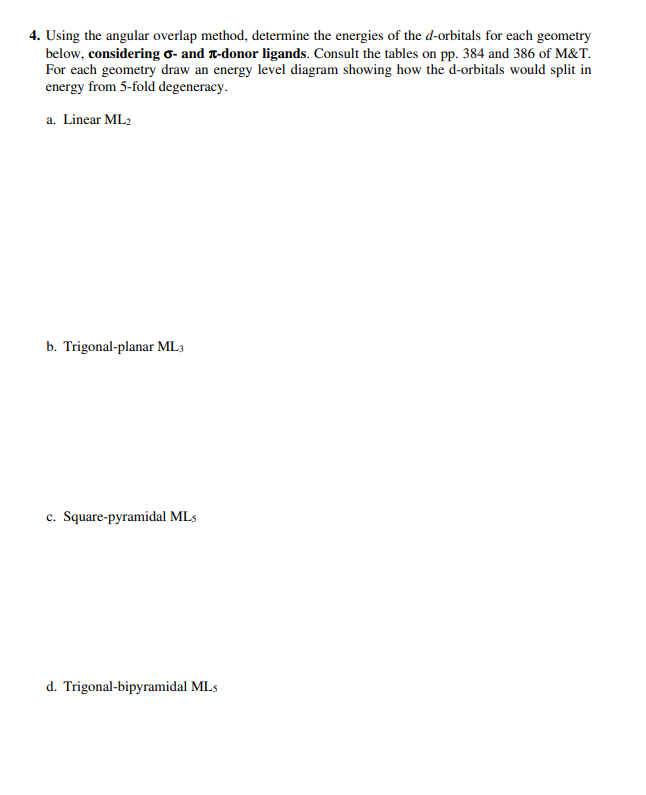 Using the angular overlap method, determine the | Chegg.com