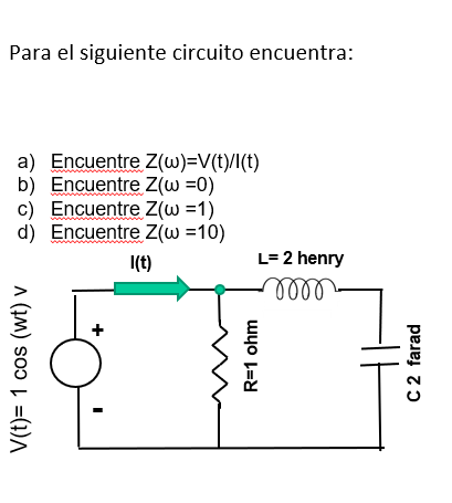 Solved Para el siguiente circuito encuentra: a) Encuentre | Chegg.com