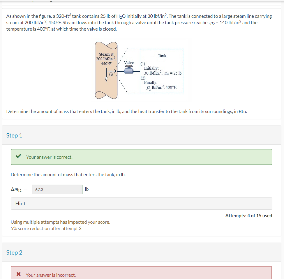 Solved As shown in the figure, a 320−ft3tank contains 25lb | Chegg.com