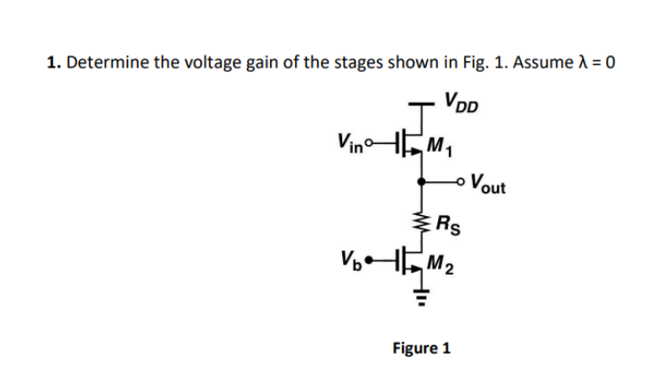 Solved Uncox = 200u Upcox = 100u Vtn=0.4 Vtp=-0.4 Vdd= | Chegg.com