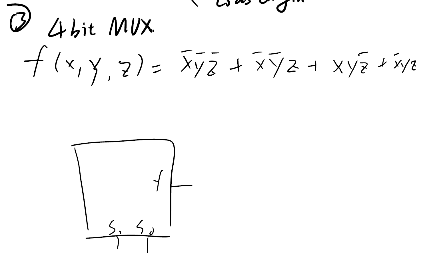 Solved Use only 4 bit mux and Not gate to design f(x,y,z) = | Chegg.com