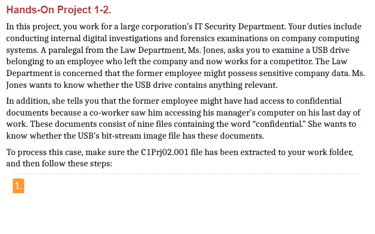 Solved Hands-On Project 1-2. In this project, you work for a | Chegg.com