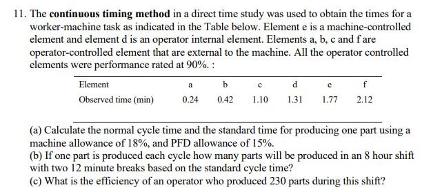 Solved 11. The continuous timing method in a direct time | Chegg.com