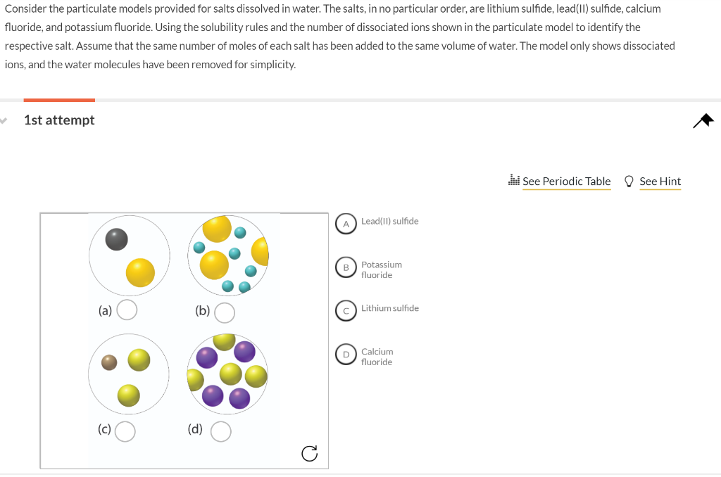 Solved Consider the particulate models provided for salts | Chegg.com