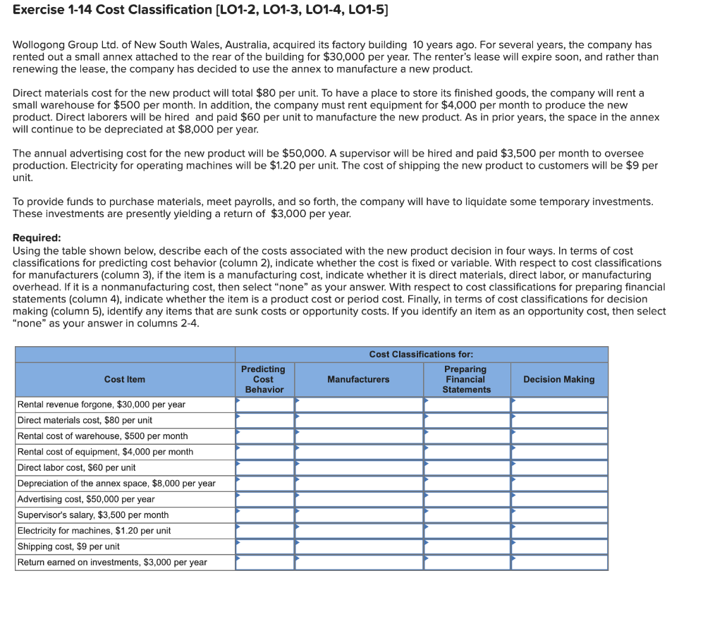 Solved Exercise 1-11 Cost Behavior; Contribution Format | Chegg.com