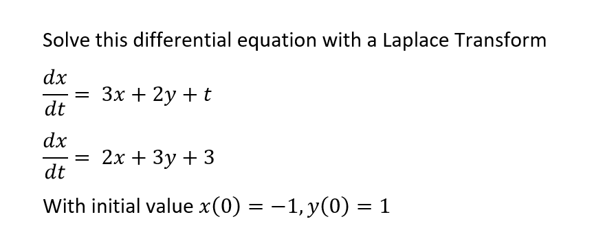 Solved Solve this differential equation with a Laplace | Chegg.com