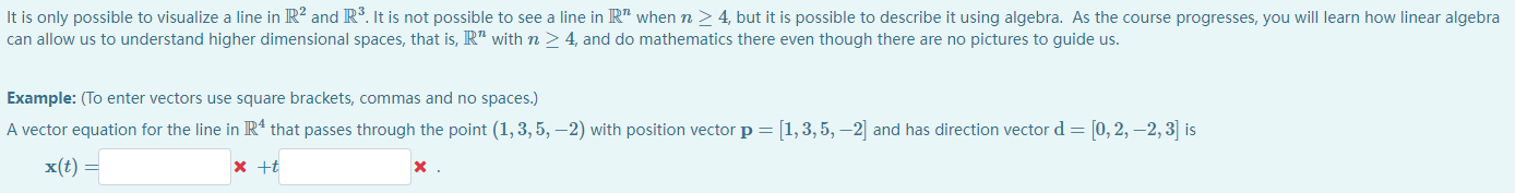Solved Finding a vector equation for a line through two | Chegg.com