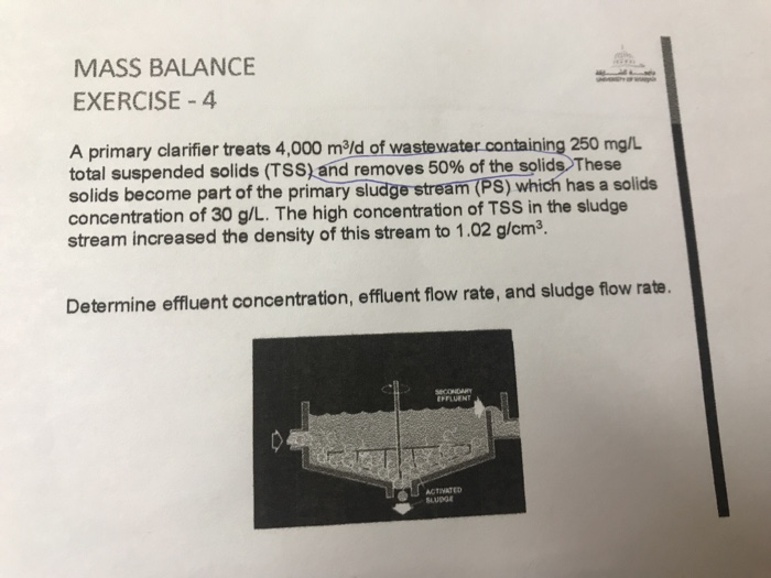 Solved MASS BALANCE EXERCISE -3 Example of mass balances on | Chegg.com