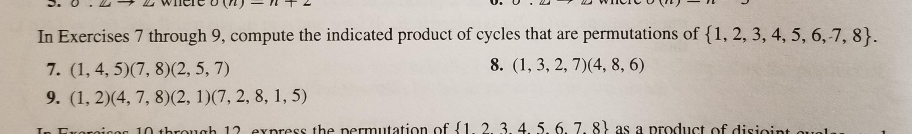 Solved In Exercises 7 through 9, compute the indicated | Chegg.com