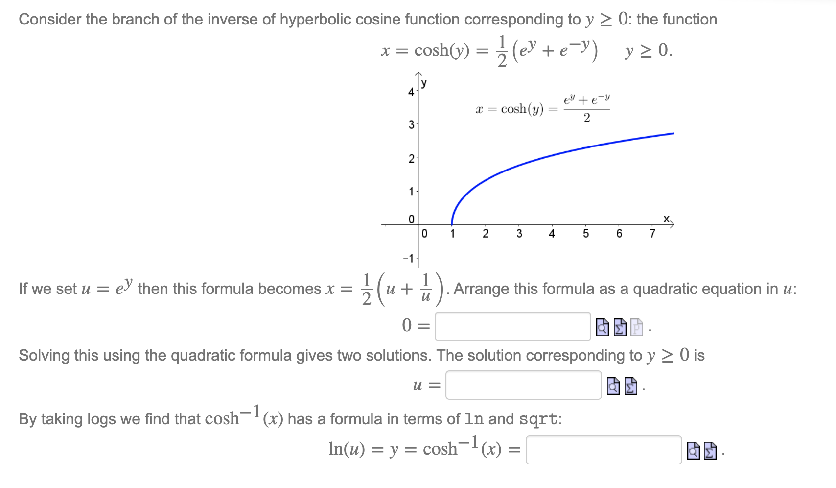 Solved Consider the branch of the inverse of hyperbolic | Chegg.com