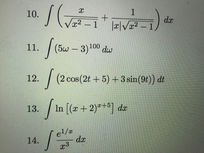 Solved integral (x/squareroot x^2 - 1 + 1/|x| squareroot x^2 | Chegg.com