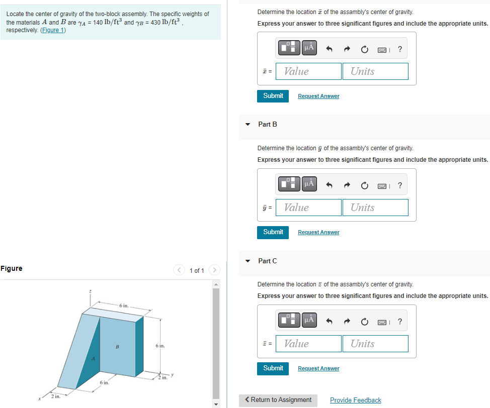 Solved Locate the center of gravity of the two-block | Chegg.com