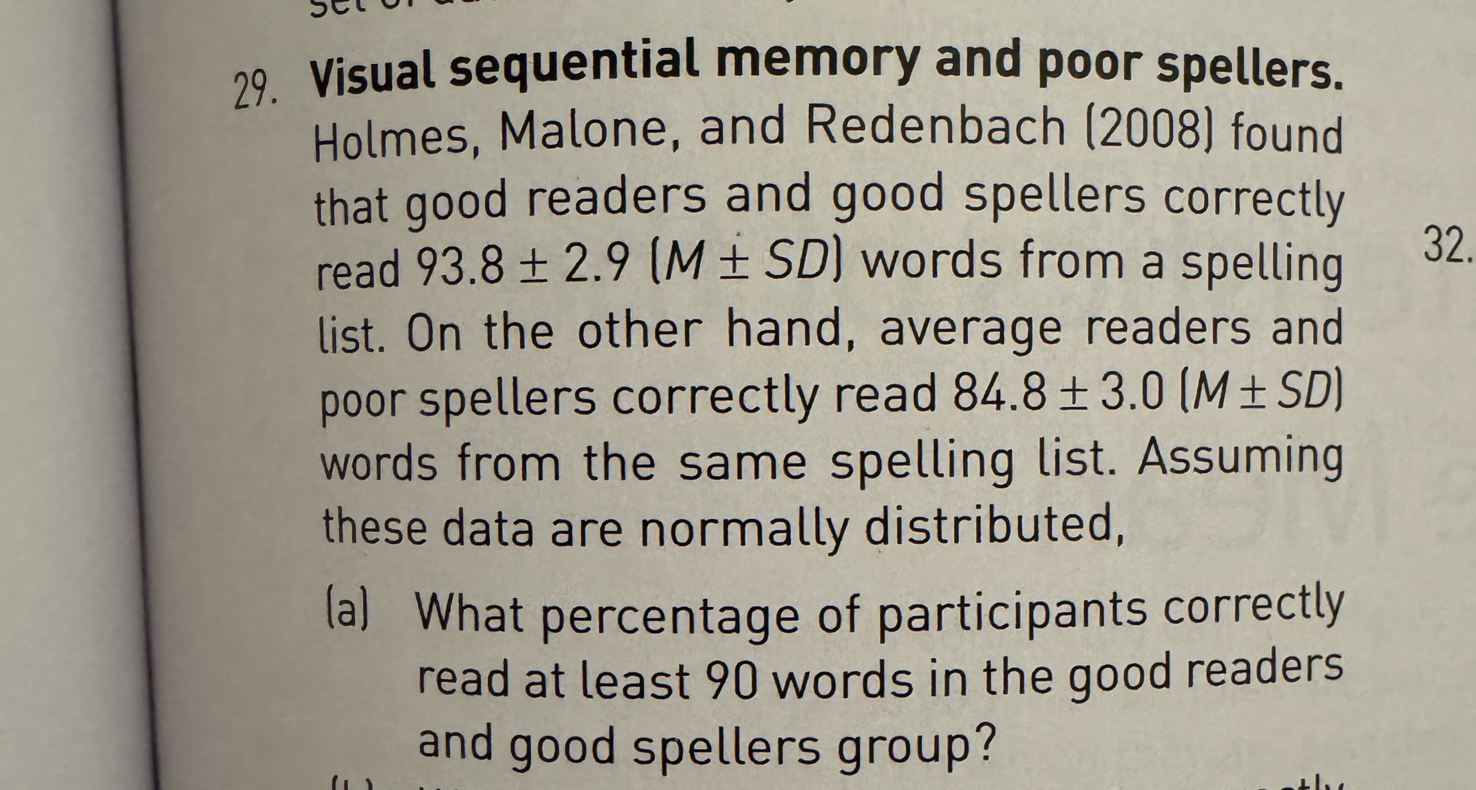 Solved Visual sequential memory and poor spellers.Holmes, | Chegg.com