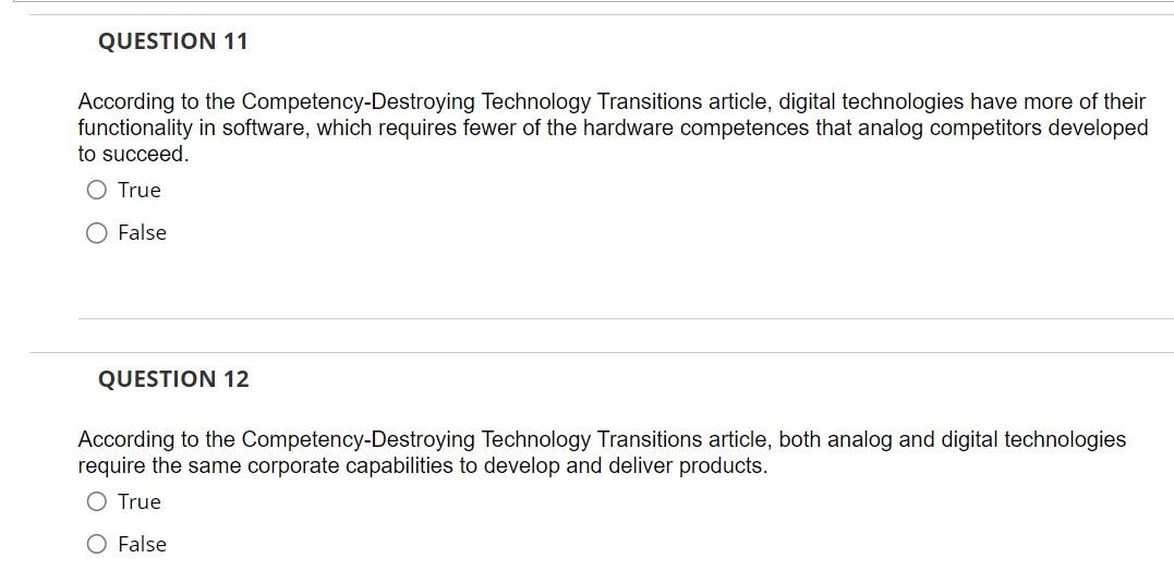 Solved According to the Competency-Destroying Technology | Chegg.com