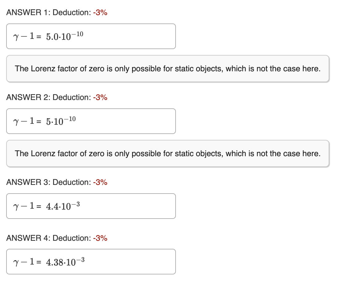 Solved Calculate the Lorentz factor for an object moving | Chegg.com
