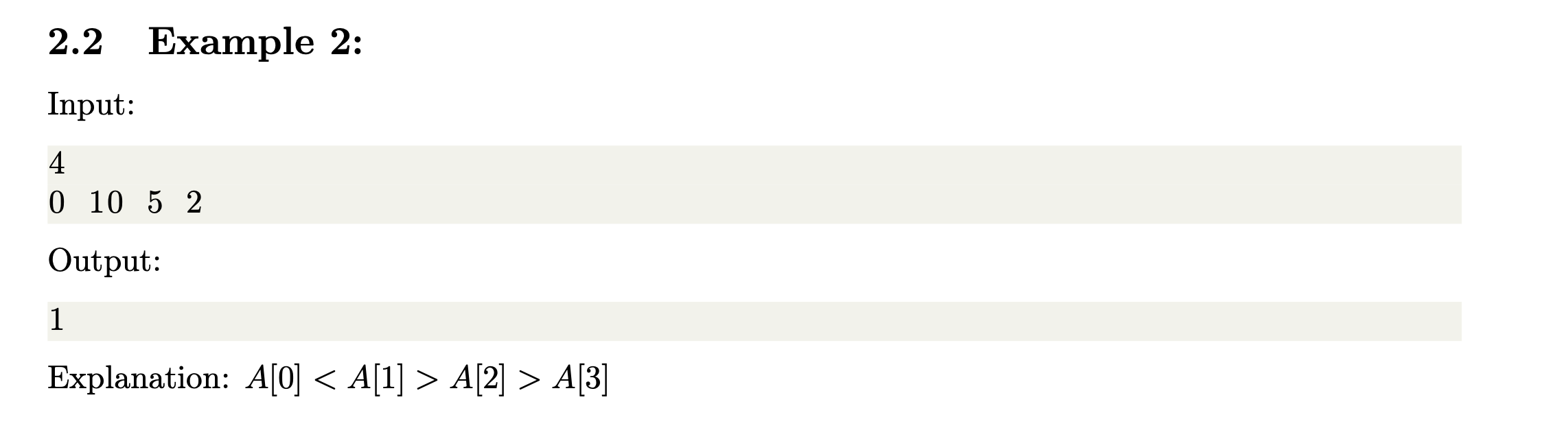 Solved 2 Peak Index in a Mountain Array Let's call an array | Chegg.com