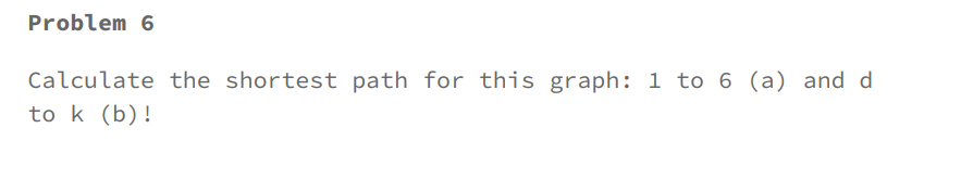 Solved Problem 6 Calculate the shortest path for this graph: | Chegg.com