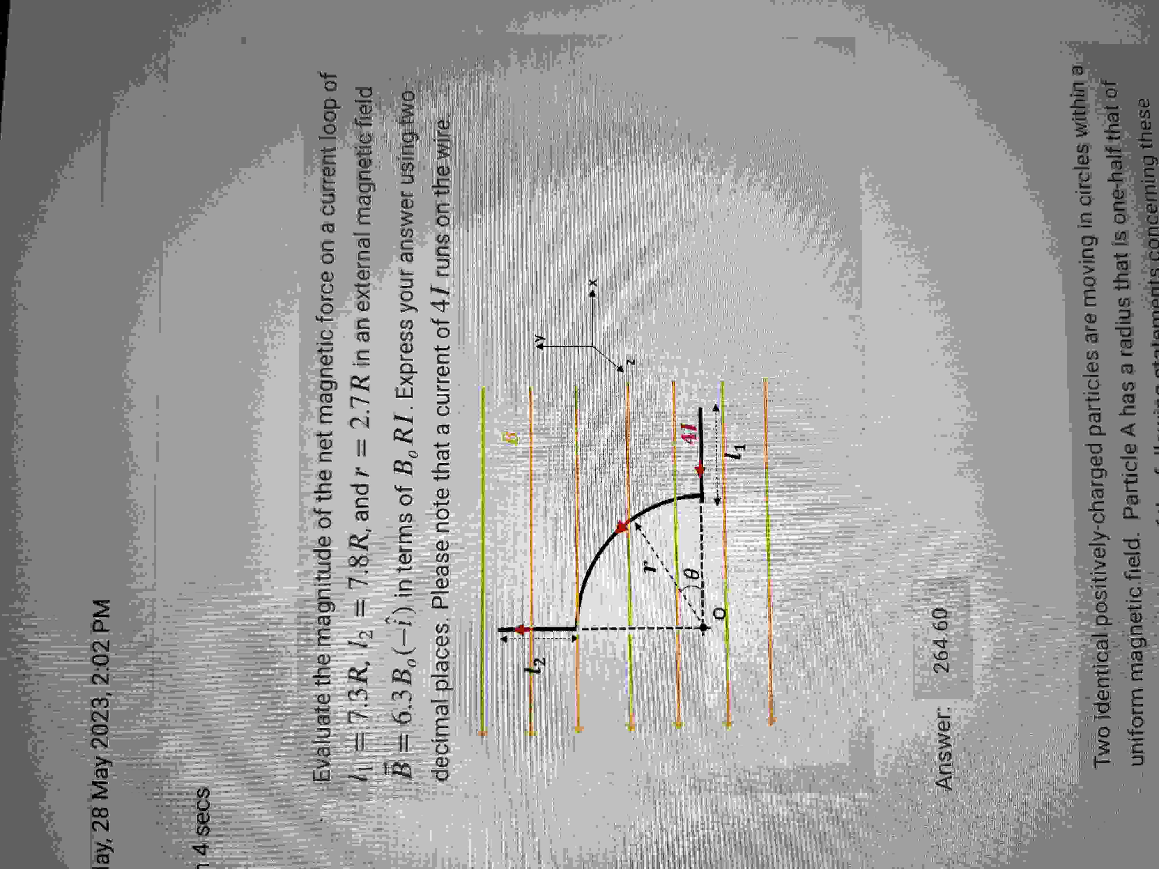 Solved Evaluate the magnitude of the net magnetic force on a | Chegg.com
