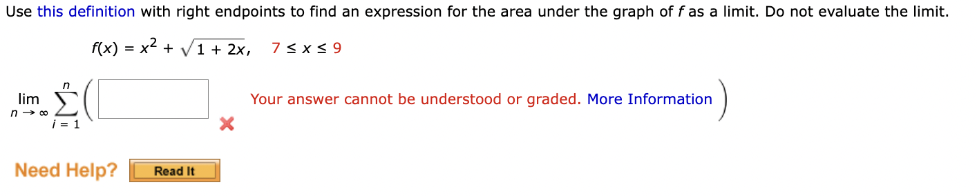 [Solved]: Use this definition with right endpoints to find