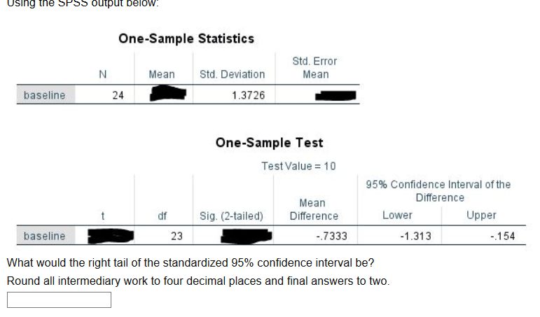 Solved Using the SPSS output below! One-Sample Statistics | Chegg.com