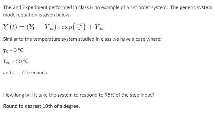 Solved The 2 nd Experiment performed in class is an example | Chegg.com