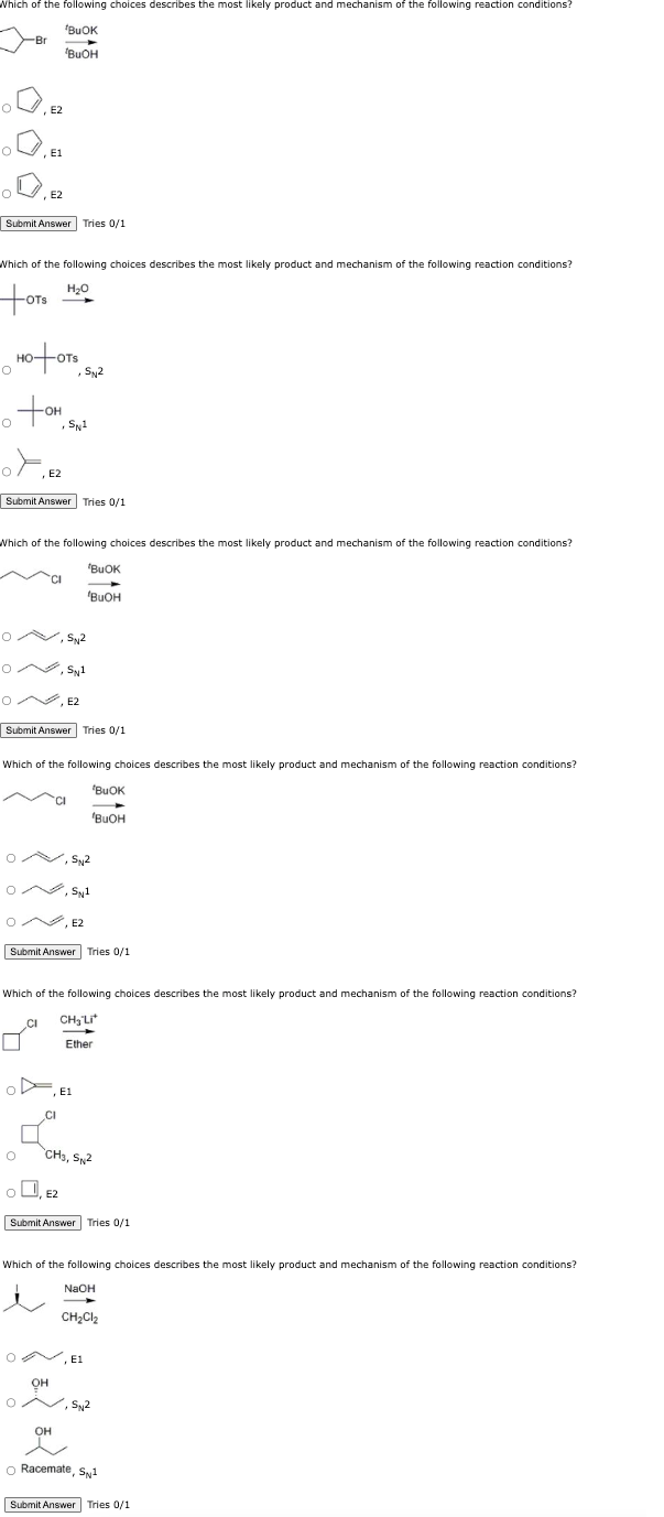 Solved BrtBuOHtBuOKO C, E2 C , E1 C ,E2 Tries 0/1 Which of | Chegg.com