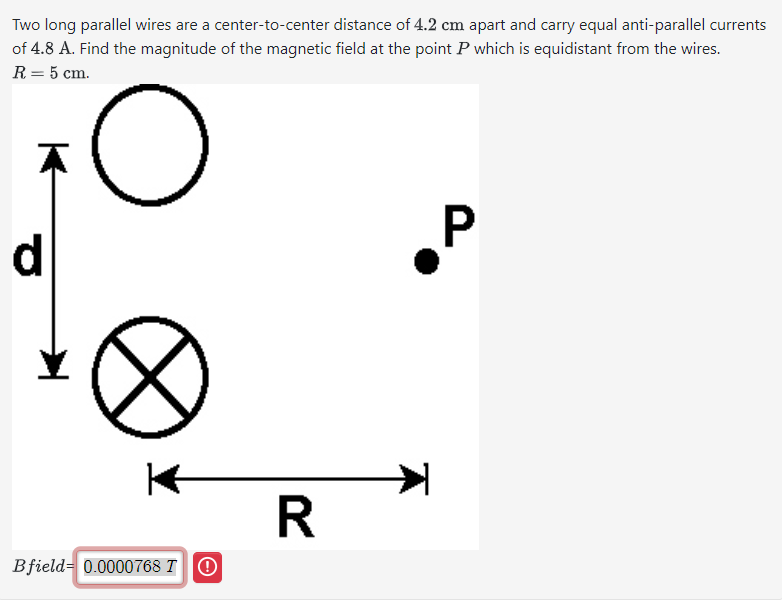 Solved Two long parallel wires are a center-to-center | Chegg.com