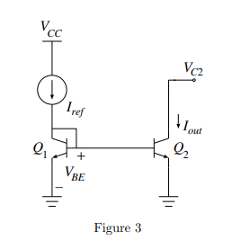 Solved 3. For the BJT current mirror shown in Fig. 3, find | Chegg.com
